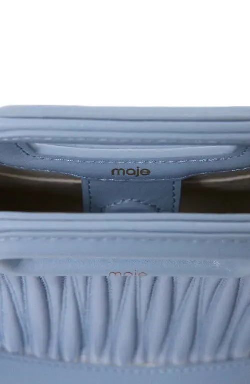 Maje Mini Quilted Leather Tote Bag - Blue Sky