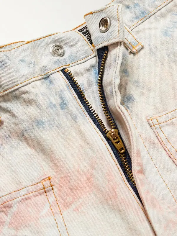 Kapital Slim-fit Patchwork Embroidered Tie-dyed Jeans