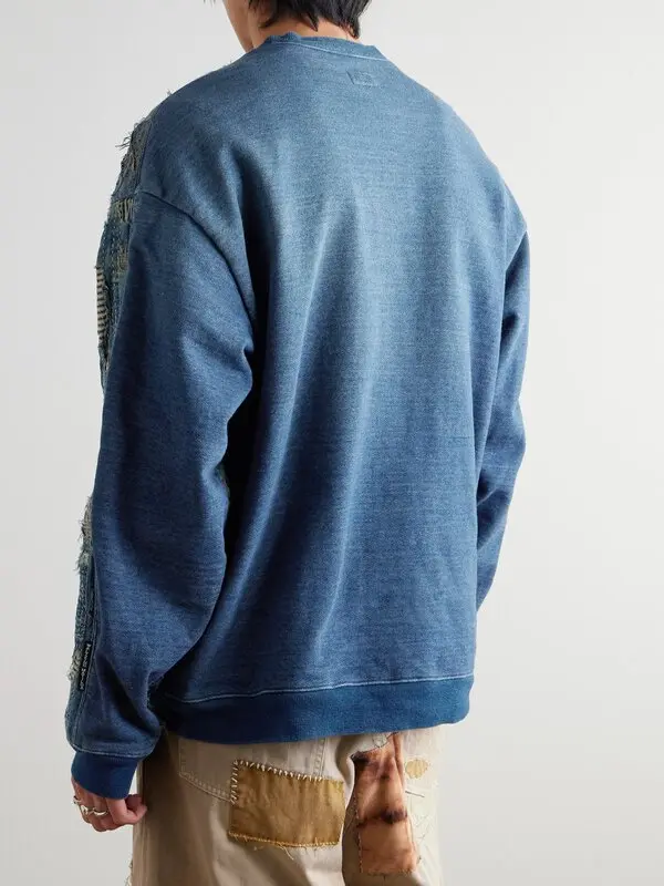 Kapital Boro Distressed Patchwork Sweatshirt