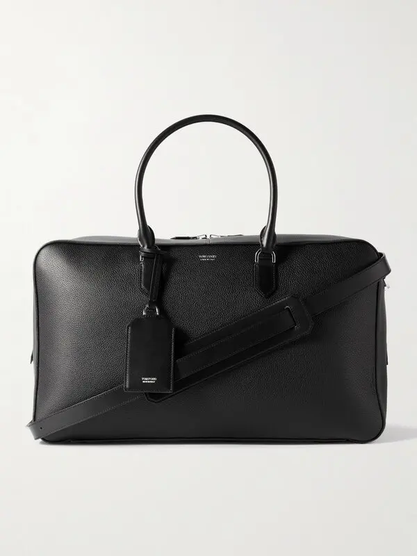 TOM FORD Elliot Full-grain Leather Weekend Bag - Black