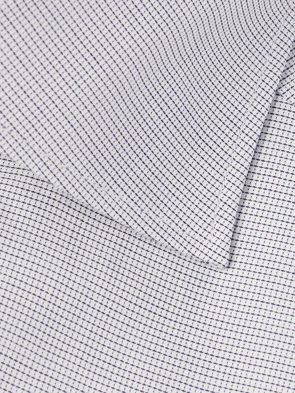 Zegna Cutaway-collar Checked Cotton Shirt - Blue