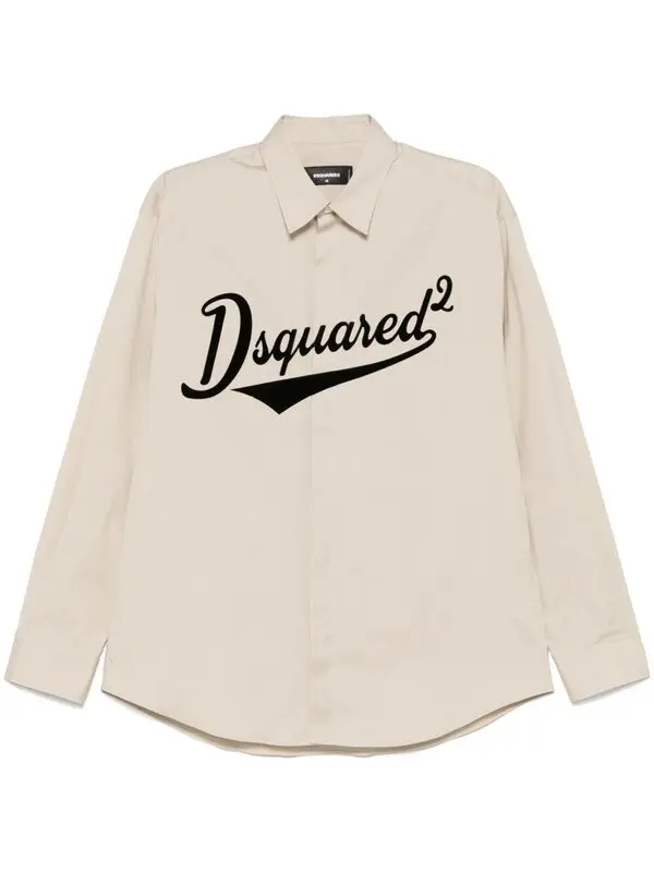 Dsquared2 Logo-flocked Shirt - Neutrals