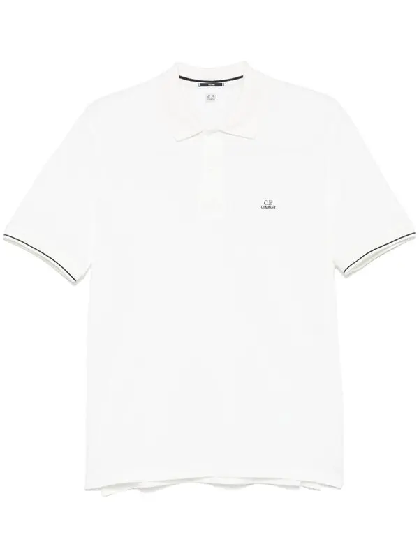 C.P. COMPANY Logo-patch Polo Shirt - White
