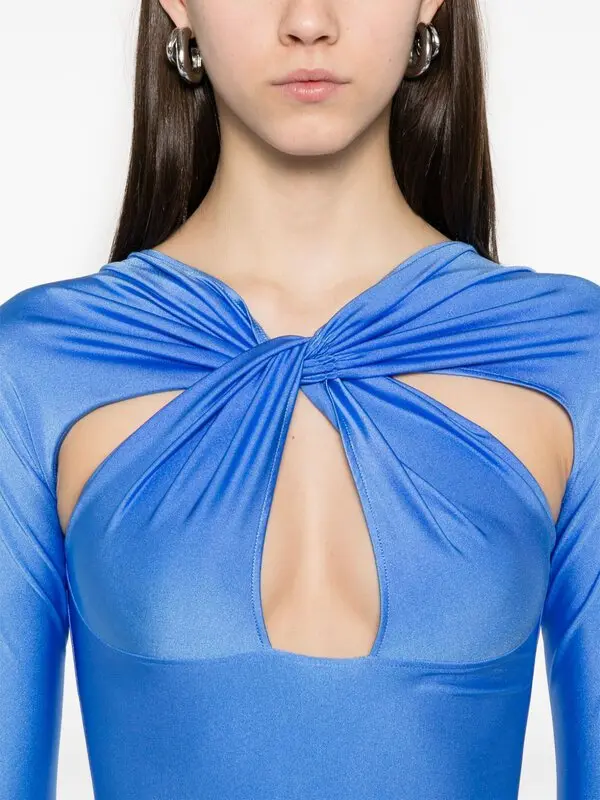 Coperni Twisted Cut-out Mini Dress - Blue