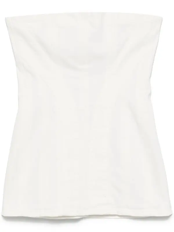 MONOT Strapless Denim Mini Dress - White