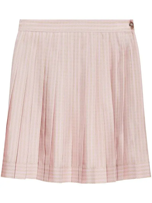 Versace Chain-print Pleated Skirt - Pink