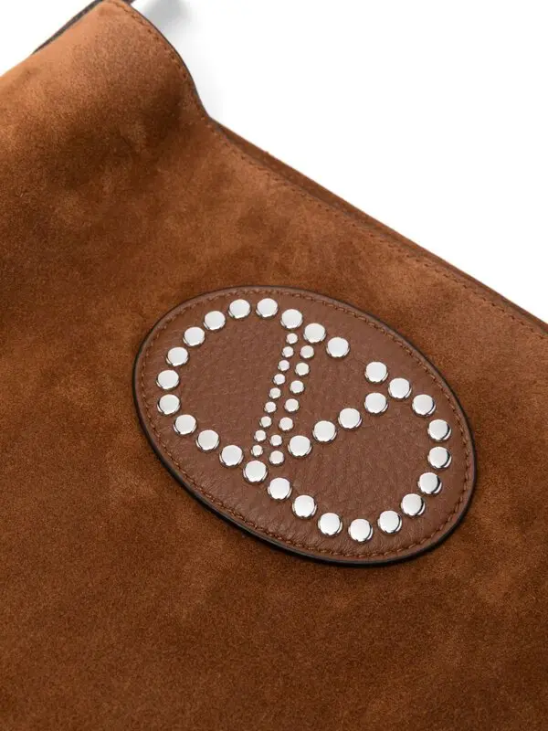 Valentino Garavani Suede Shoulder Bag With Fringe - Brown