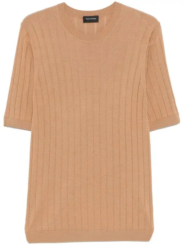 Tagliatore Ribbed-knit T-shirt - Brown