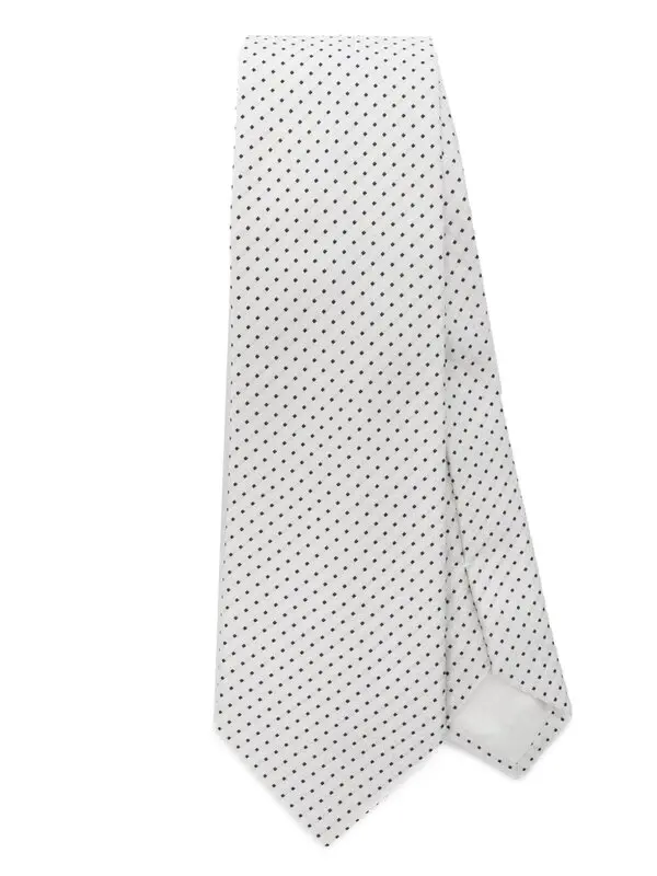 Tagliatore Patterned Jacquard Neck Tie - White