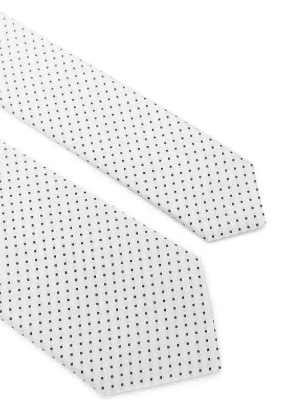 Tagliatore Patterned Jacquard Neck Tie - White