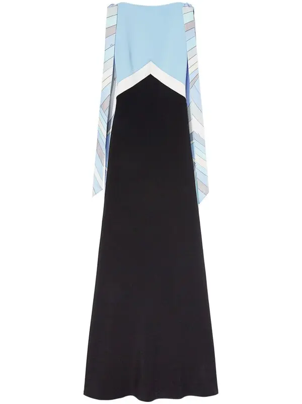 fitted lace wedding dress Quarter Sleeve Color Block Maxi Dress main image 0