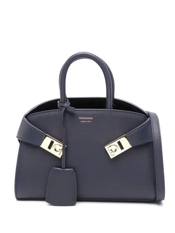 FERRAGAMO Extra-small Hug Leather Tote Bag - Blue