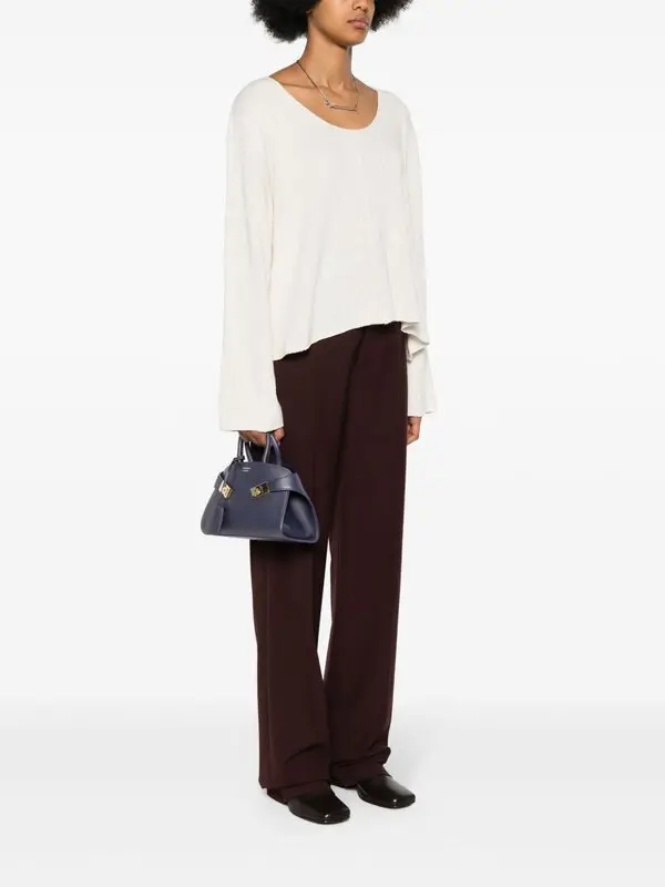 FERRAGAMO Extra-small Hug Leather Tote Bag - Blue