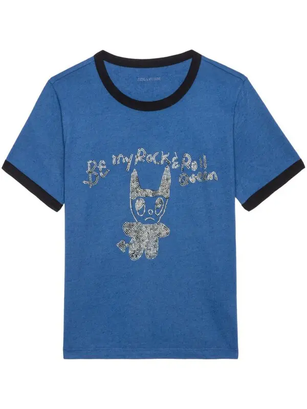 Zadig&Voltaire Crystal-embellished T-shirt - Blue