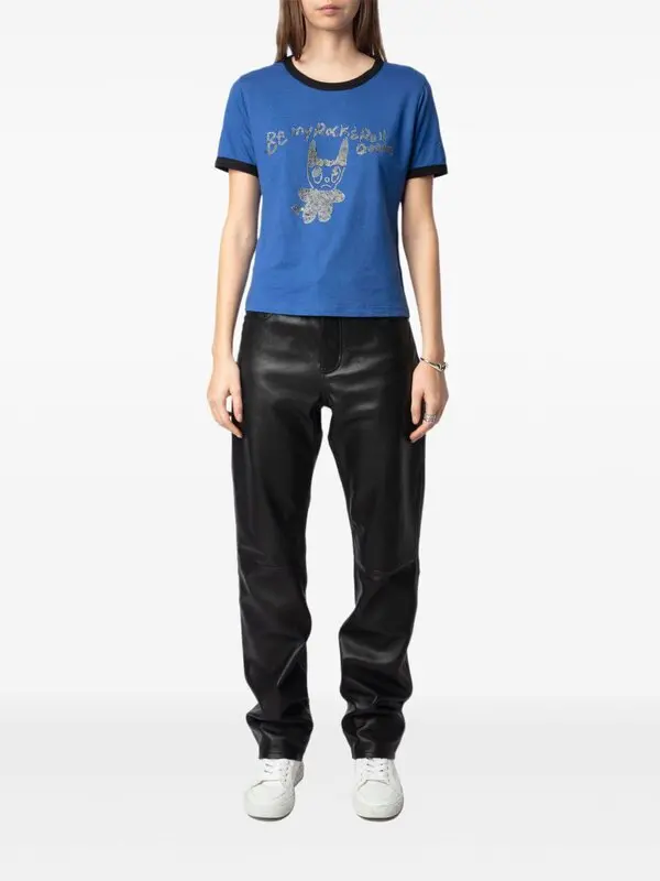 Zadig&Voltaire Crystal-embellished T-shirt - Blue