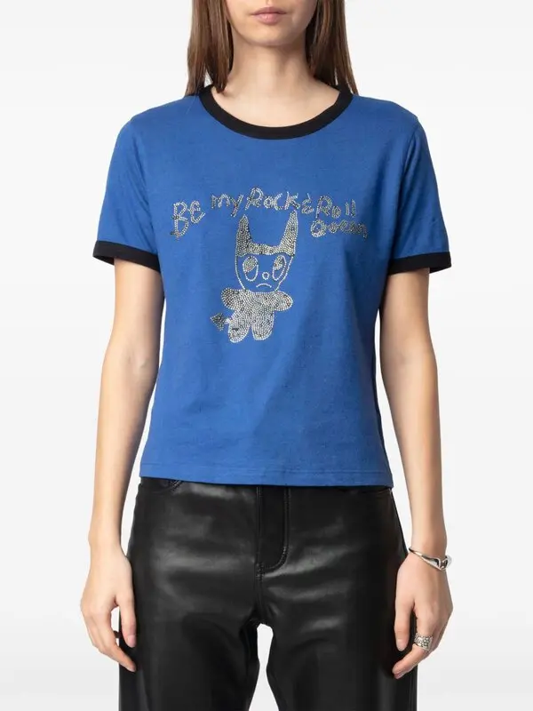 Zadig&Voltaire Crystal-embellished T-shirt - Blue