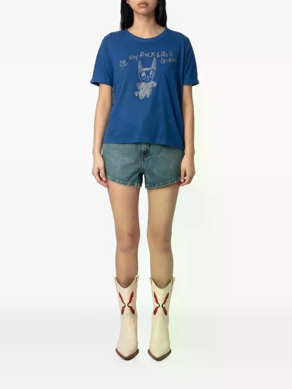Zadig&Voltaire Crystal-embellished T-shirt - Blue