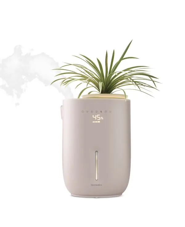 HOMEDICS Warm Cool Mist Humidifier With Small Planter - White
