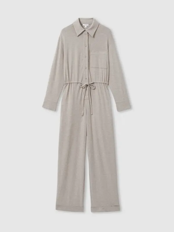 REISS Rita Thermal Jersey Jumpsuit