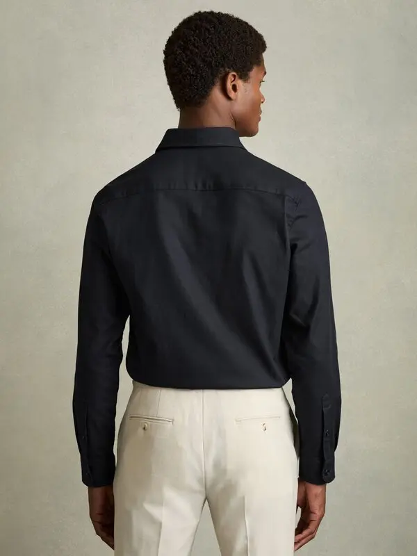 REISS Whisper Stretch-cotton Twill Twin-pocket Overshirt