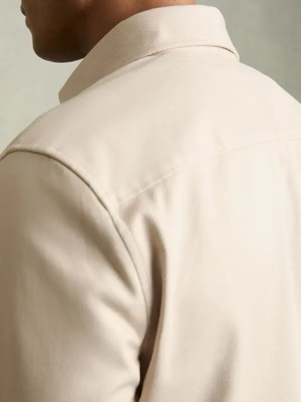 REISS Whisper Stretch-cotton Twill Twin-pocket Overshirt