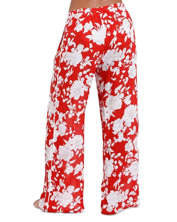 L'Agence Geraldine Ikebana Floral Wide Leg Pants Swim Cover-up