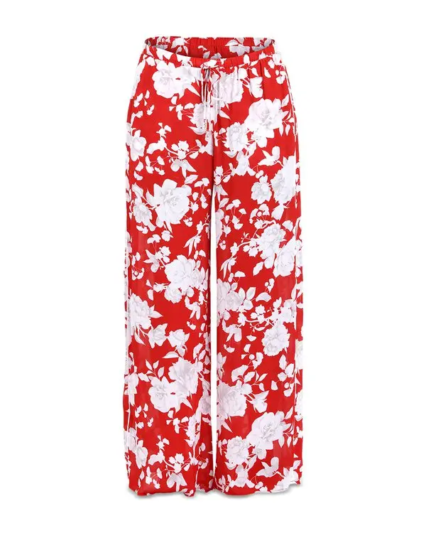 L'Agence Geraldine Ikebana Floral Wide Leg Pants Swim Cover-up