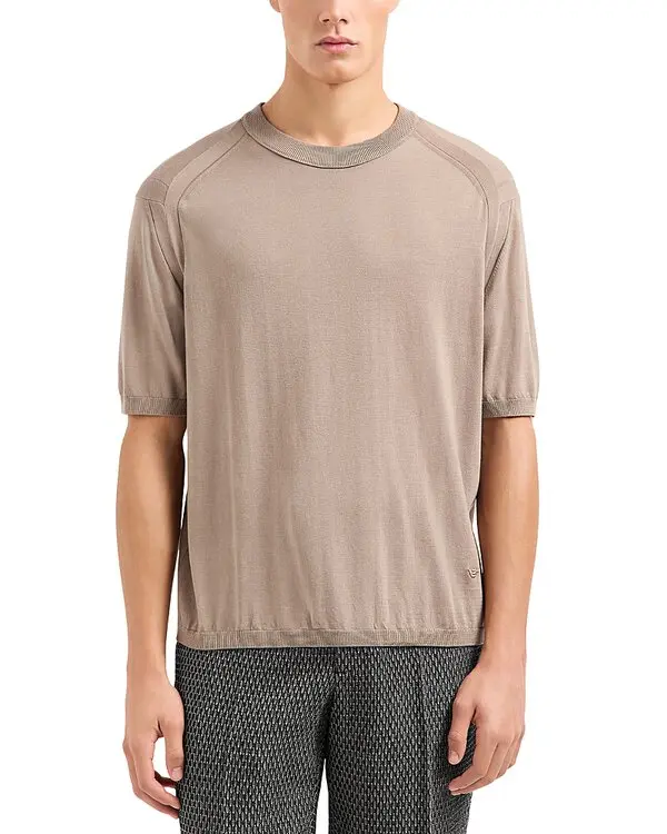 Emporio Armani Plain Knit Short Sleeve Sweater