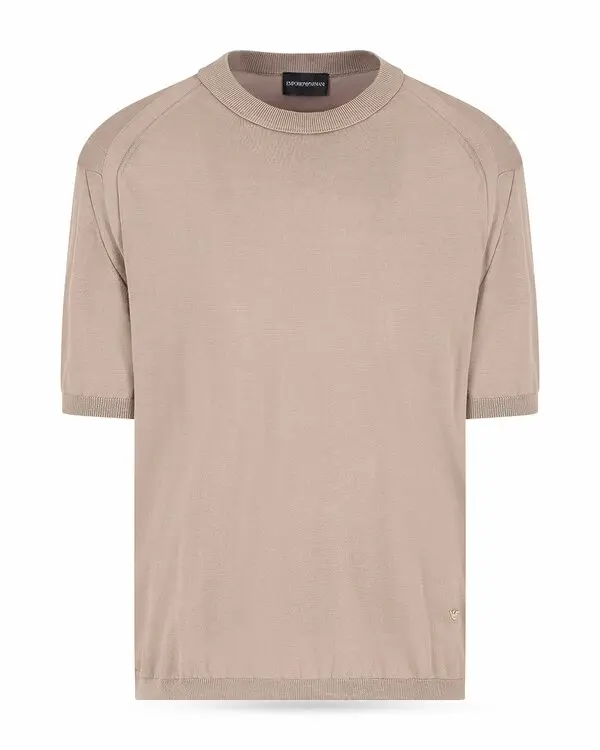 Emporio Armani Plain Knit Short Sleeve Sweater