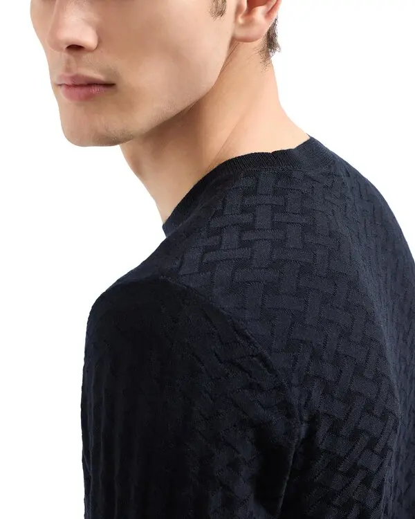 Emporio Armani Knitted Basketweave Pullover