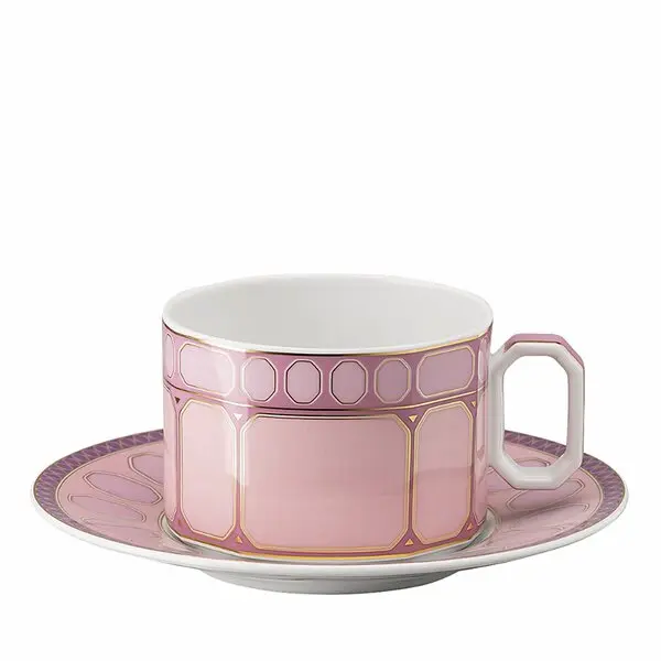 ROSENTHAL Swarovski Signum Teacup And Saucer - Pink