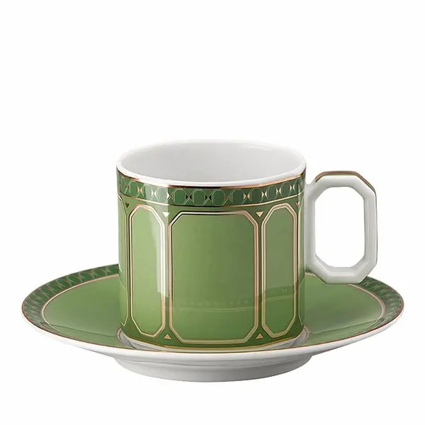 ROSENTHAL Signum Ad Cup And Saucer - Green