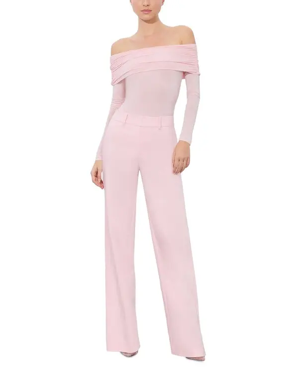 Alice + Olivia Alexander High-rise Slim Straight Pants - Shell Pink