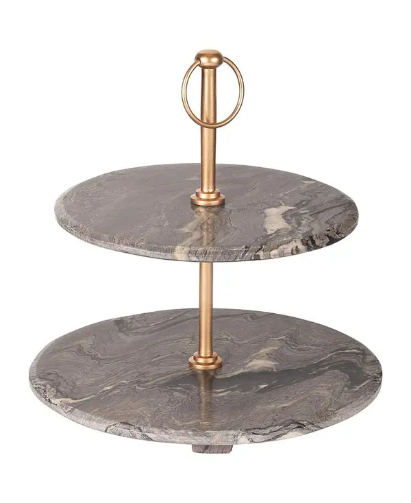 GAURI KOHLI Heavenly Onyx Two-tier Cake Stand - Brown