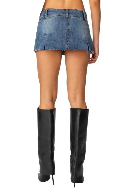 EDIKTED Pleated Hem Denim Skort