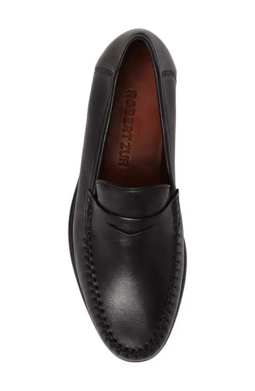 Robert Zur Etro Penny Loafer - Black Leather