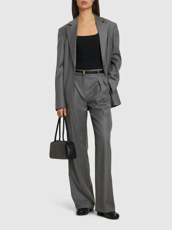 LOULOU STUDIO - LOULOU STUDIO Sbiru Flared Wool Trousers