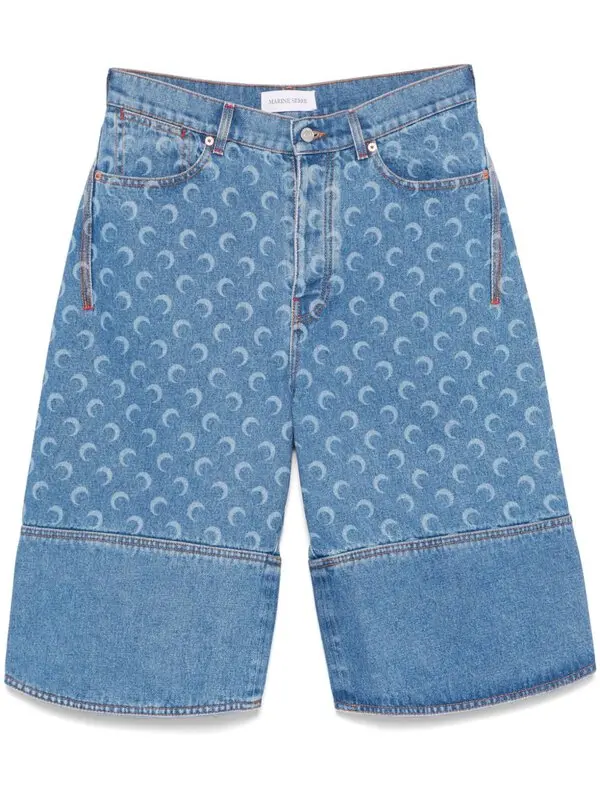 MARINE SERRE Moonogram Shorts - Blue