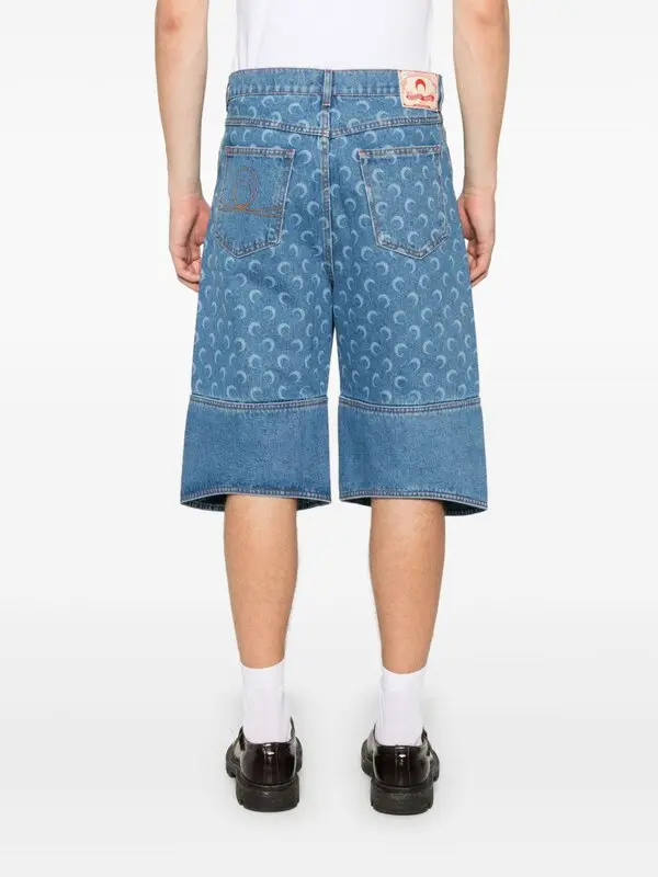 MARINE SERRE Moonogram Shorts - Blue