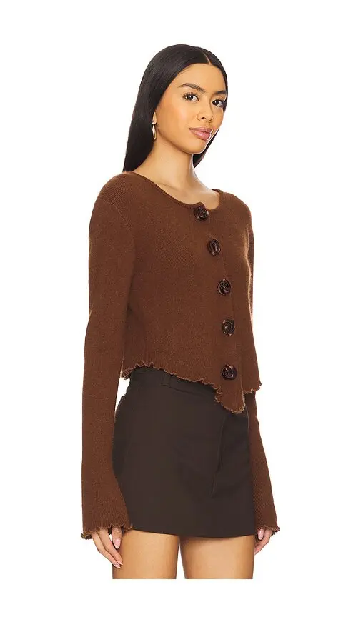 BUBISH X Rosette Knit Cardigan - Chocolate Brown