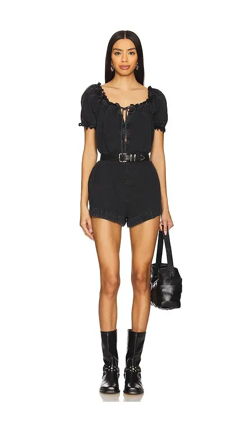 Free People We The Free Daisy Denim Babydoll Romper - Star Crossed