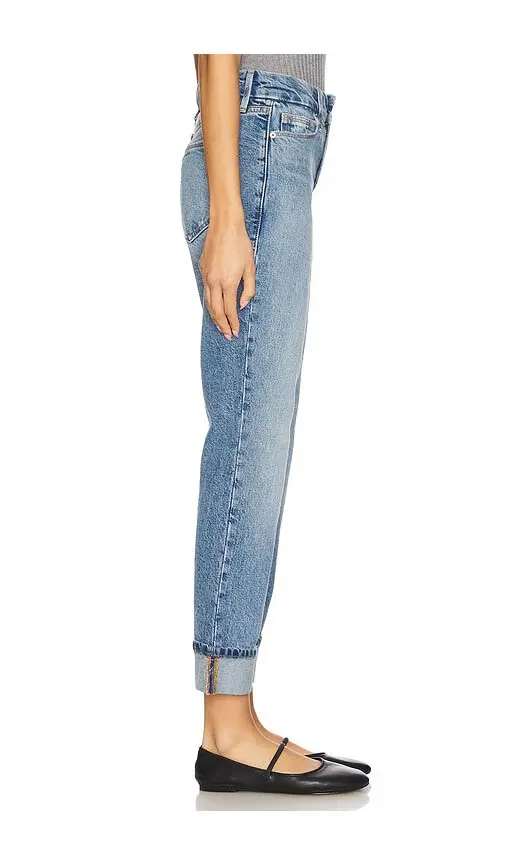 Good American Mid Rise Classic Cuffed Jeans