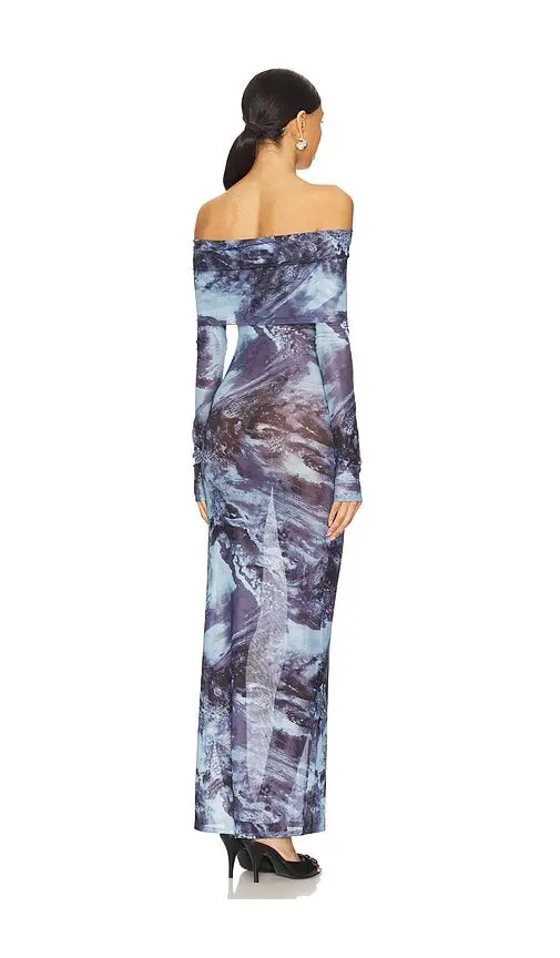 Superdown Karasi Maxi Dress With Off-shoulder Neckline