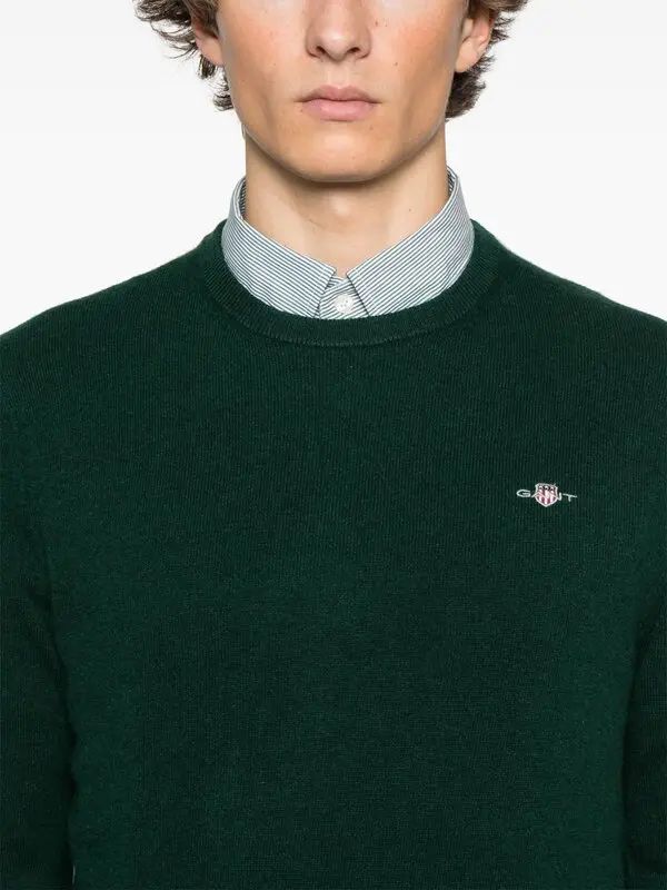 Gant Fine-knit Crew Neck Sweater - Green
