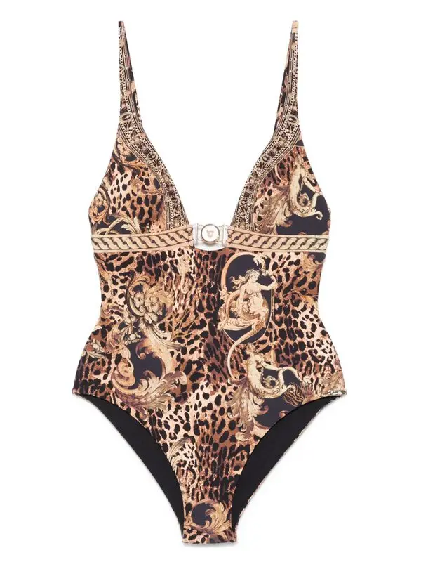 Camilla Era Of Empires Printed Swimsuit - Brown