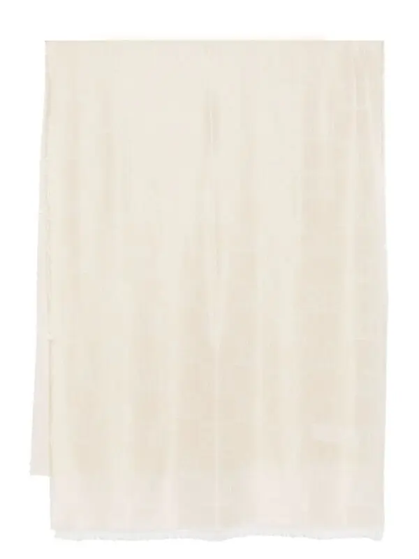 Max Mara Monogram-jacquard Scarf - Neutrals