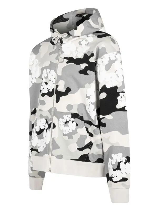 DENIM TEARS Camouflage-print Zip-up Hoodie
