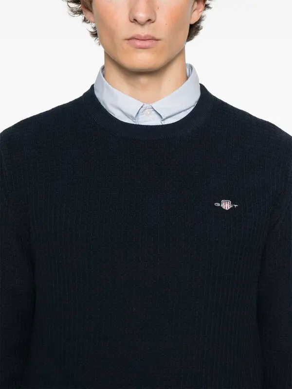 Gant Waffle-knit Sweater - Blue