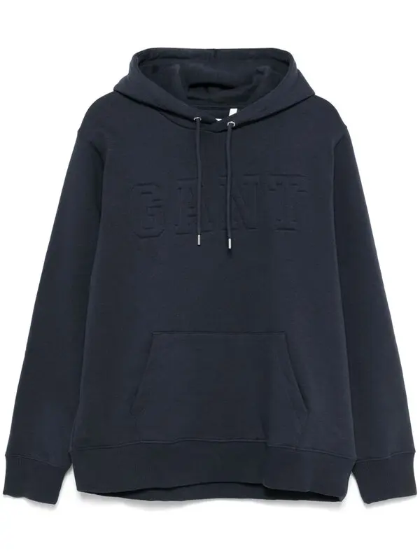 Gant Embossed Logo Hoodie - Blue