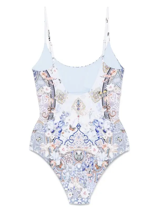 Camilla Scoop-neck One Piece Swimsuit - Blue